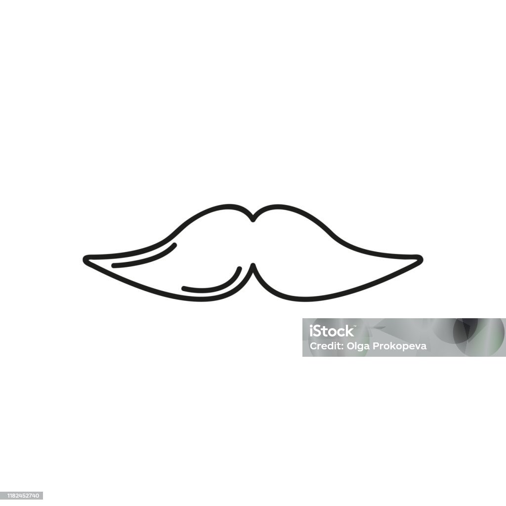 Icône De Ligne De Moustache Signe De Vecteur De Contour Pictogramme