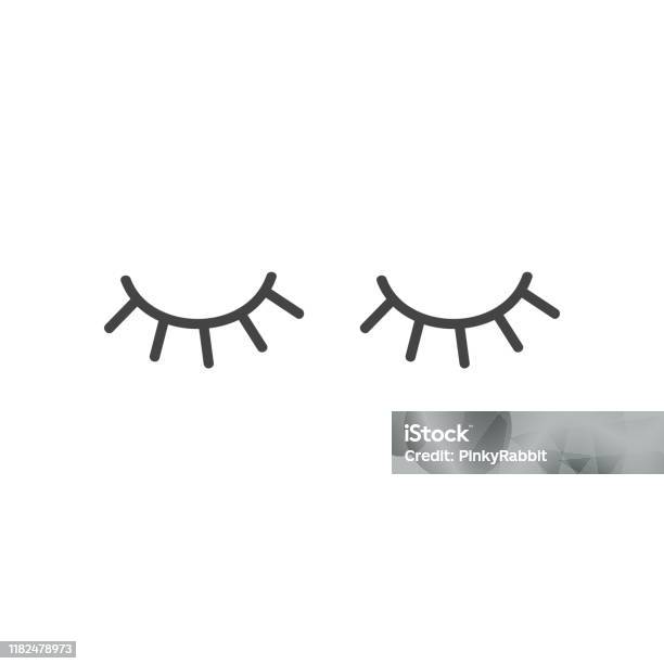 Geschlossene Augen Vektor Lineare Freihandillustration Im Doodlestil ... Geschlossene Augen Vektor Lineare Freihandillustration Im Doodlestil ...