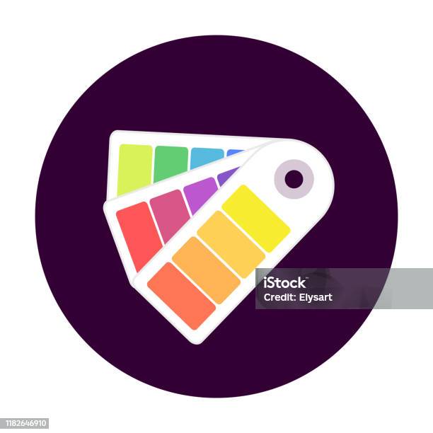 Ikon Bulat Palet Warna Dalam Gaya Datar Ilustrasi Vektor Ilustrasi Stok