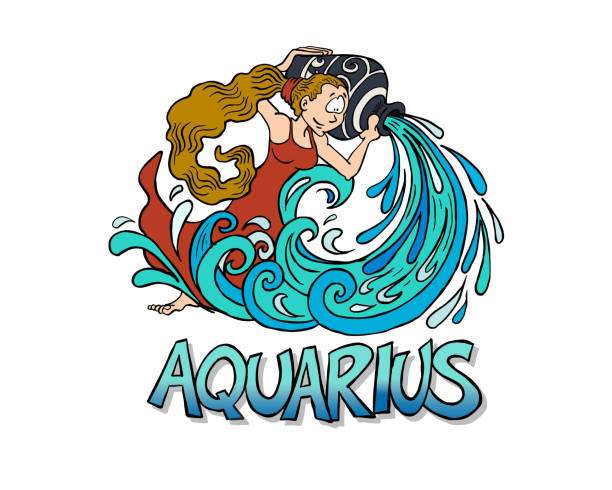 Aquarius Birth Sign Cartoon