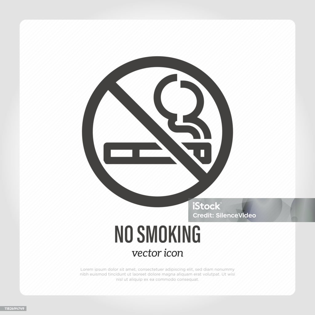 Nessun Segno Di Fumo Icona Sottile Della Linea Del Divieto Di Fumo ... Nessun Segno Di Fumo Icona Sottile Della Linea Del Divieto Di Fumo ...