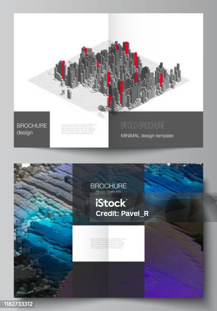 Tata Letak Vektor Dari Dua Format A4 Template Desain Mockup Sampul