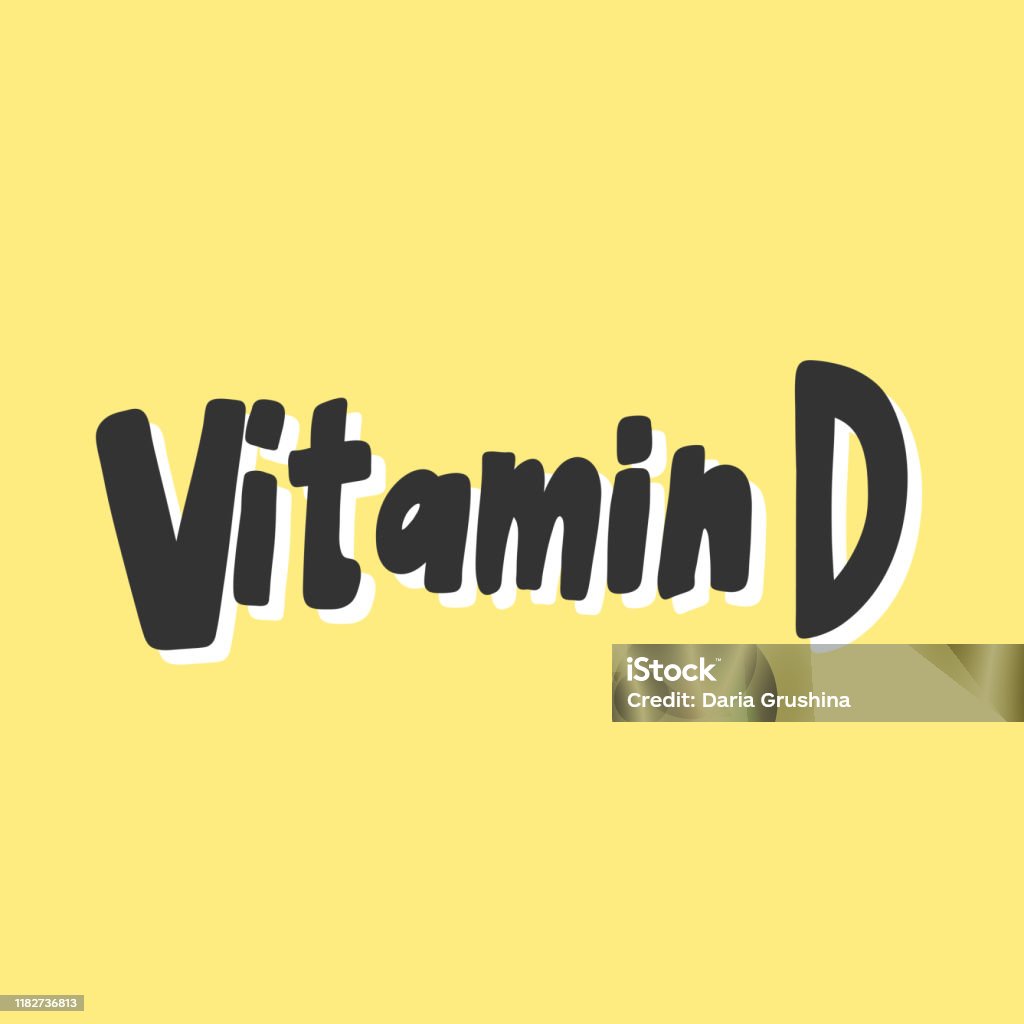 Vitamin D Stiker Untuk Konten Media Sosial Desain Ilustrasi Yang Digambar Dengan Tangan Vektor