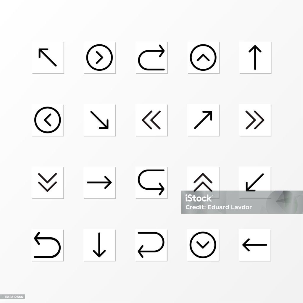Ilustración De Iconos De Flechas Negras En Estilo Moderno Y Más