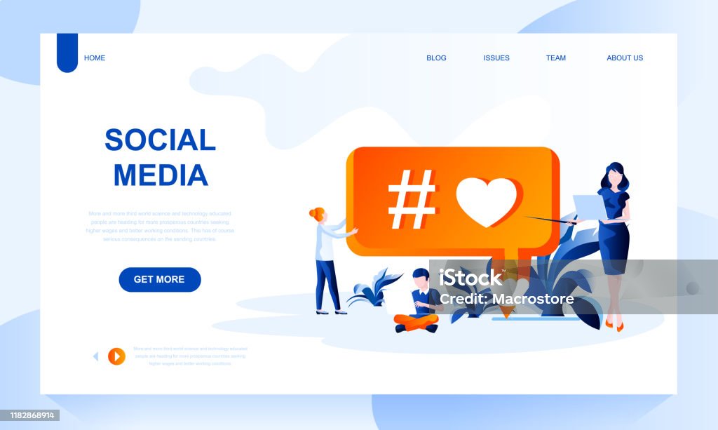 Template Halaman Arahan Vektor Media Sosial Dengan Header Spanduk Web