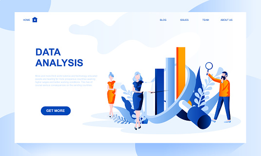 Analisis Data Vektor Template Halaman Arahan Dengan Header Spanduk Web