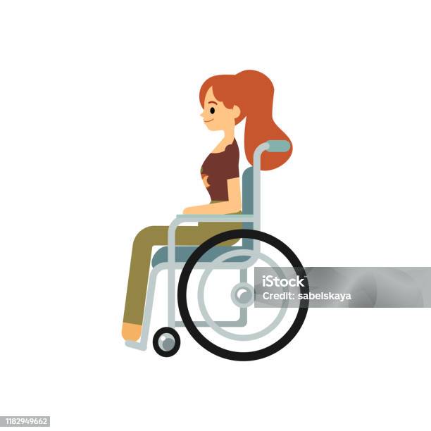 Femme Handicapé De Sourire Sasseyant Dans Le Fauteuil Roulant Dans Le