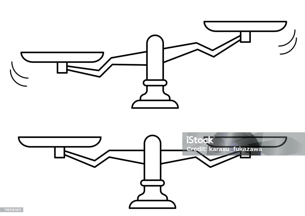 Ilustración De El Equilibrio Que Oscila Y El Equilibrio Que Mantiene El Equilibrio Sólo El
