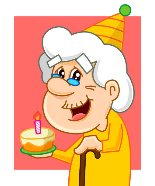 100 Old Lady Happy Birthday Cartoons Illustrations Royalty Free