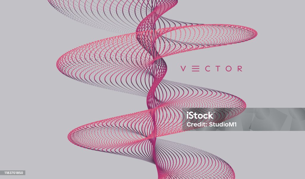 Sound Waves Big Data Visualization Array With Dynamic Particles