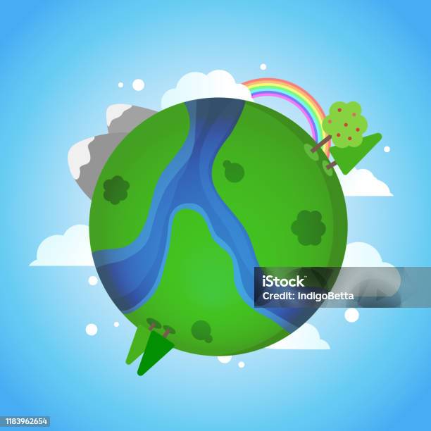 Desain Bumi Hijau Dan Biru Сartoons Planet Dengan Pohon Dan Pelangi Dan ... Desain Bumi Hijau Dan Biru Сartoons Planet Dengan Pohon Dan Pelangi Dan ...