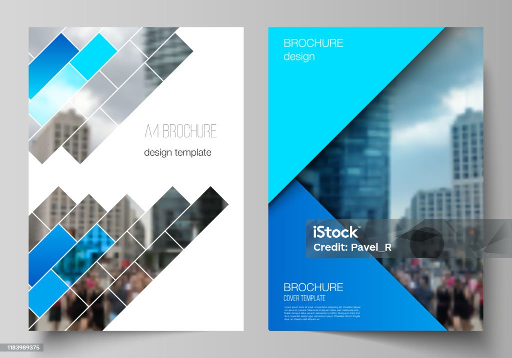 Tata Letak Vektor Format A4 Template Desain Mockups Sampul Modern Untuk
