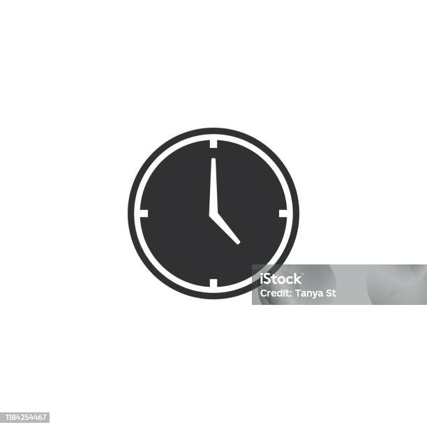 Icône Dhorloge Illustration Simple De Conception Plate De Vecteur