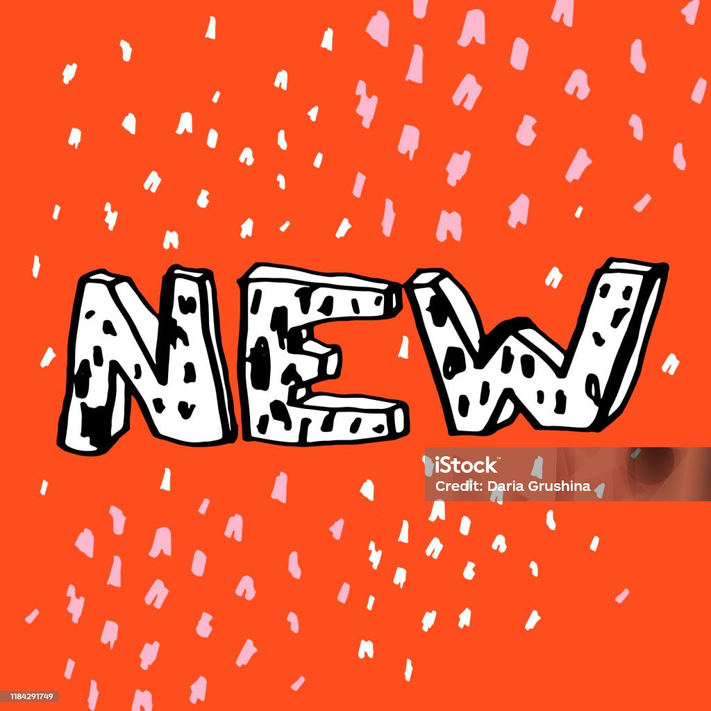 New Sticker Banner For Social Media Content Vector Hand Drawn