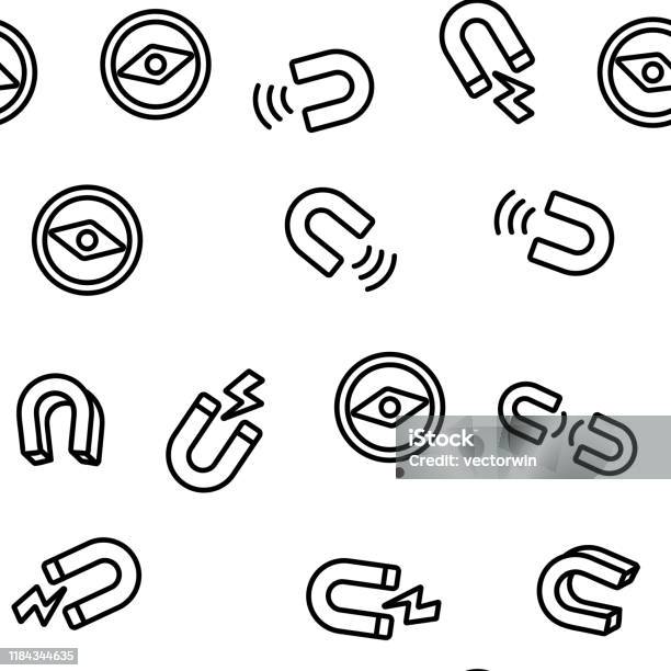Ilustración de Patrón Sin Costura Del Vector De Potencia Del Imán y más ... Ilustración de Patrón Sin Costura Del Vector De Potencia Del Imán y más ...
