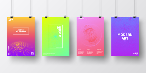 Poster Dengan Desain Futuristik Abstrak Terisolasi Di Latar Belakang