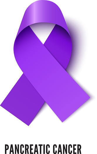 Pancreatic Cancer Awareness Ribbon Realistic Vector Illustration Stock