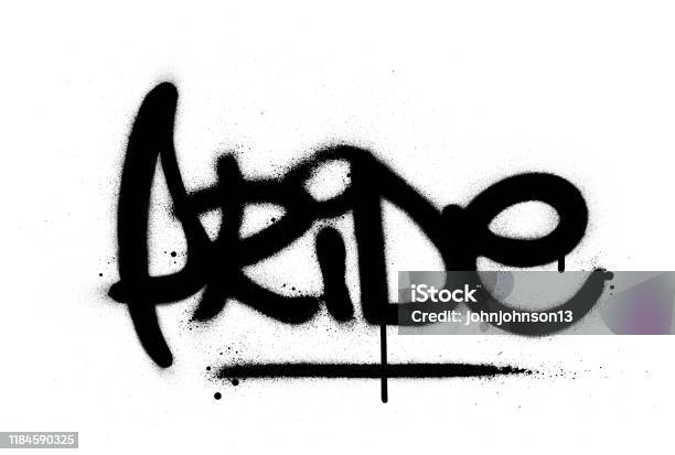 Kata Kebanggaan Grafiti Disemprotkan Dalam Hitam Di Atas Putih