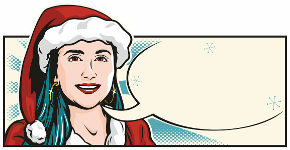 Illustration Dart De Bruit Dune Belle Femme Dans Un Costume De Santa