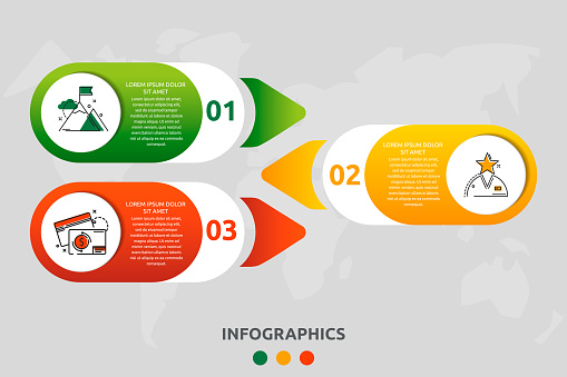 Vector Modern Infographic Flat Template Circle 3d Label For Three