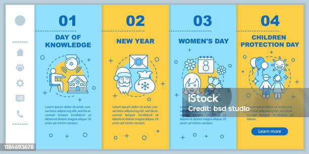 Musiman Liburan Onboarding Halaman Web Seluler Vektor Template