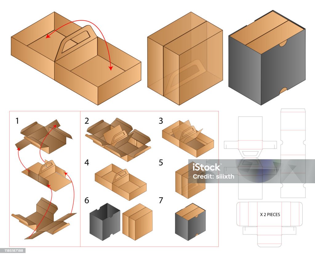 Conception De Modèle De Découpage De Matrice De Boîte Maquette 3d