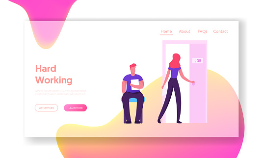 Rekrutmen Halaman Arahan Situs Web Wawancara Kerja Orangorang