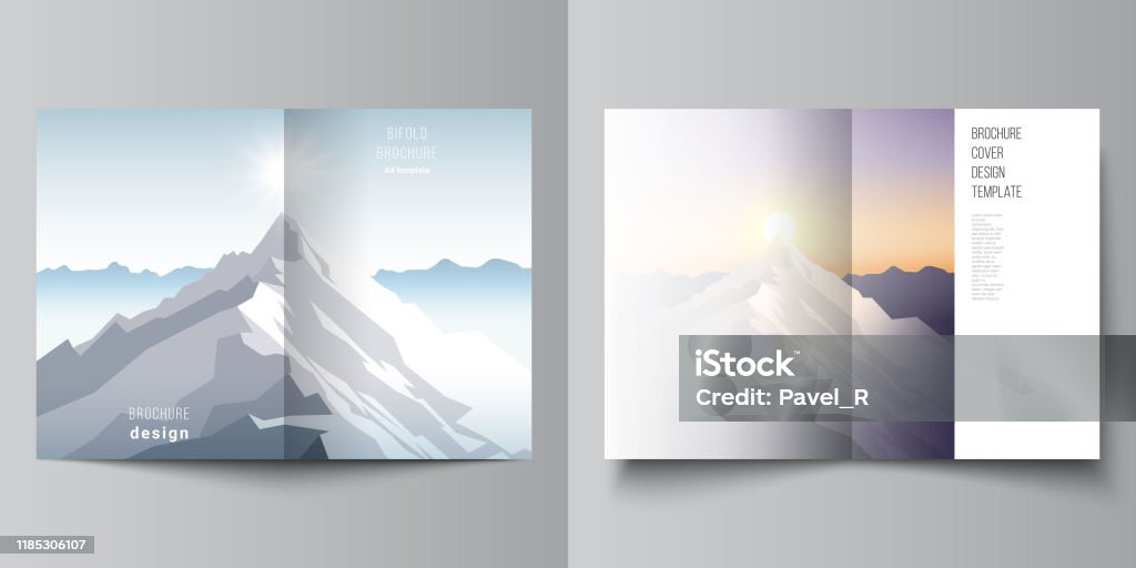 Tata Letak Vektor Dari Dua Format A4 Template Desain Mockup Sampul