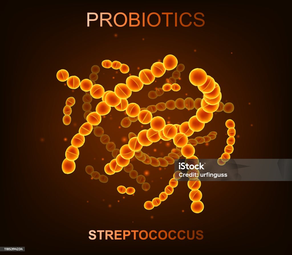 Probiotic Bacteria Good Microorganisms Concept Isolated On Black