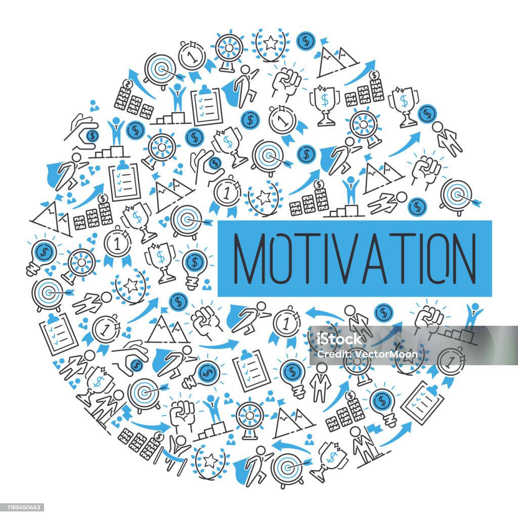 Motivation Success Motivate Concept Pattern Vector Illustration