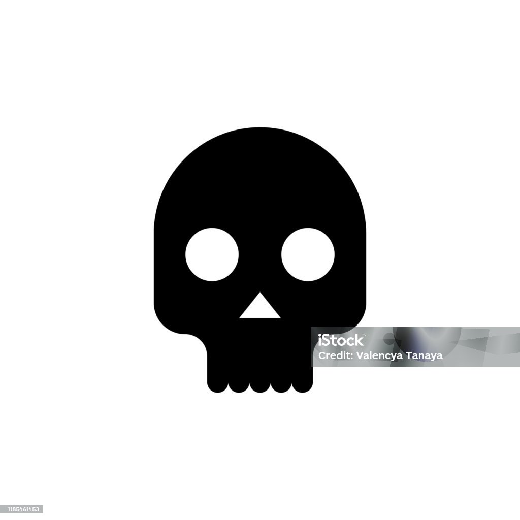 Vetores De Ícone Da Silhueta Do Crânio De Halloween Em Um Fundo Branco