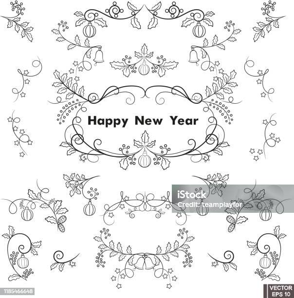 Koleksi Pusaran Yang Digambar Dengan Tangan Elemen Desain Natal