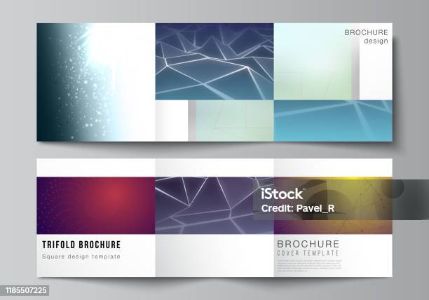 Tata Letak Vektor Format Persegi Mencakup Template Desain Untuk Brosur