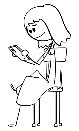 Illustration De Dessin Animé De Vecteur De Femme Sasseyant Sur La