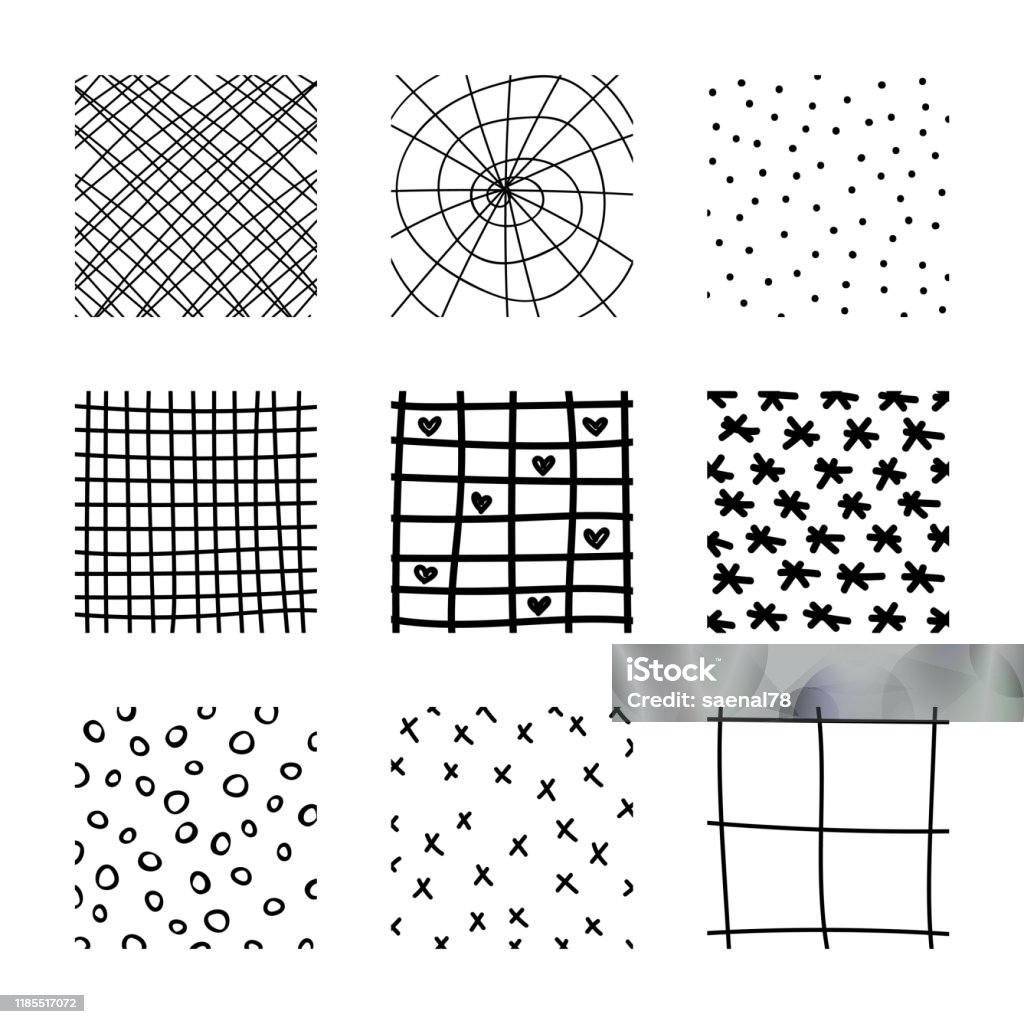 Set Kotak Abstrak Latar Belakang Yang Digambar Dengan Tangan Gambar