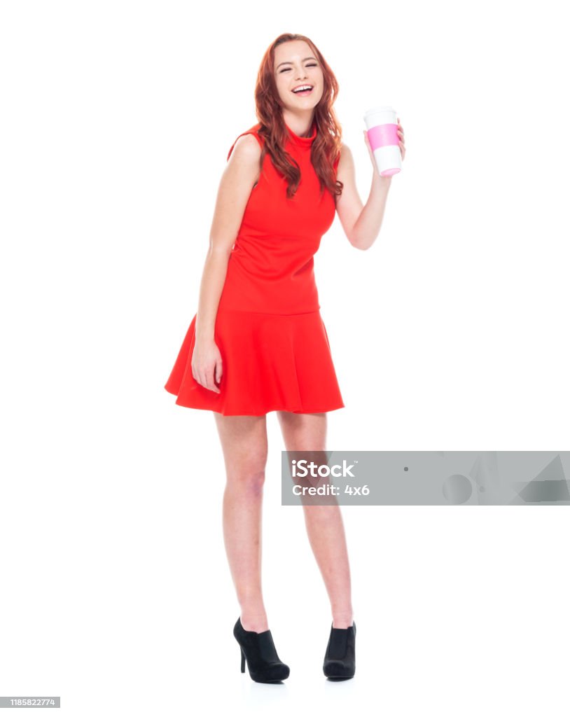 Full Length One Person Of 1819 Years Old Beautiful Redhead Caucasian
