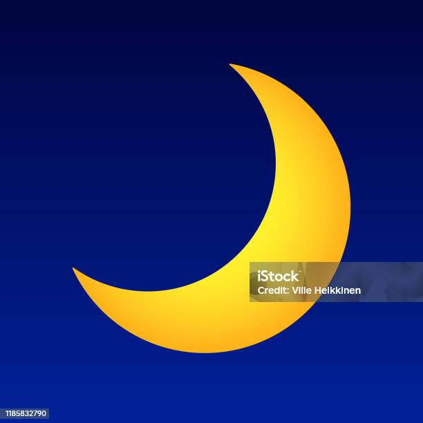 Icône Plate De Demilune De Modèle Plat Nuit Lunaire Symbole De Logo De