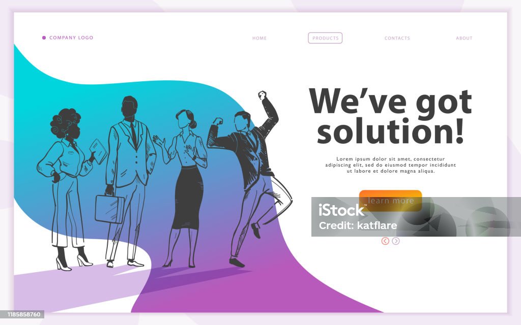Template Desain Halaman Arahan Dengan Kami Punya Konsep Bisnis Solusi