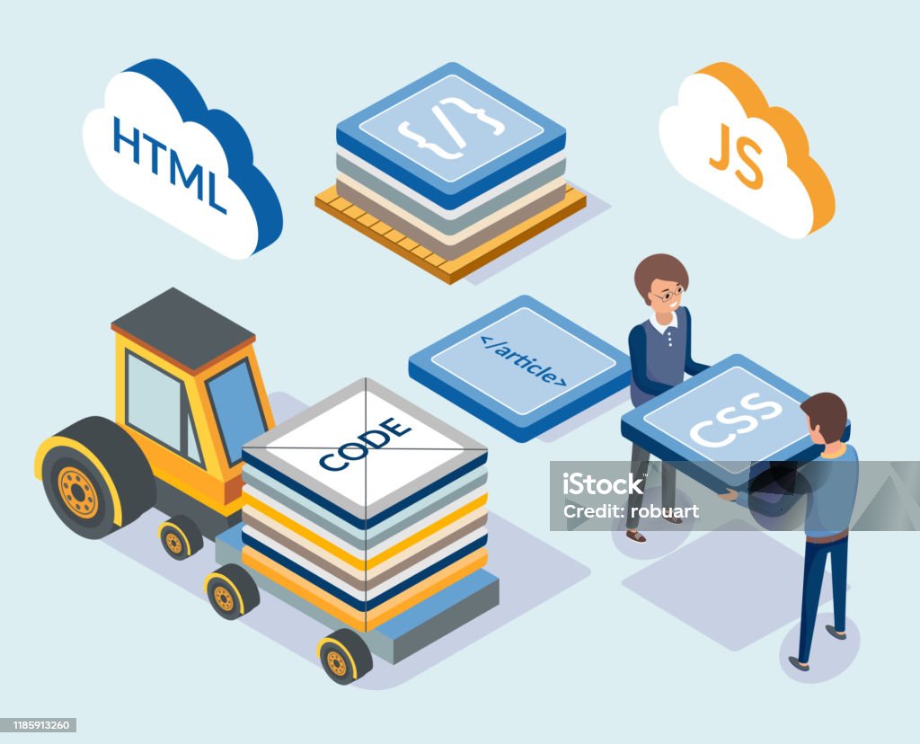 Web Development Programmers And Coding Scripts Stock Illustration