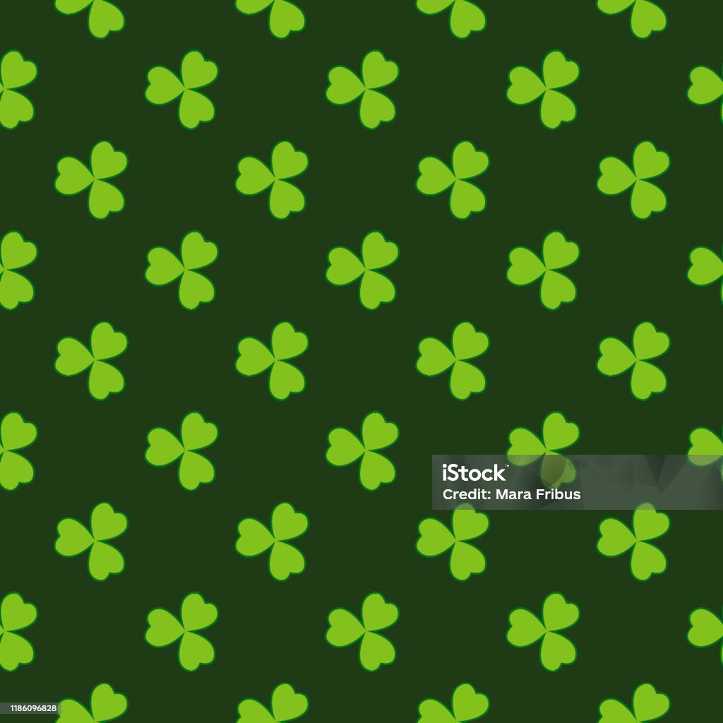 Green Clover Leaves Seamless Pattern Stock Illustration Download