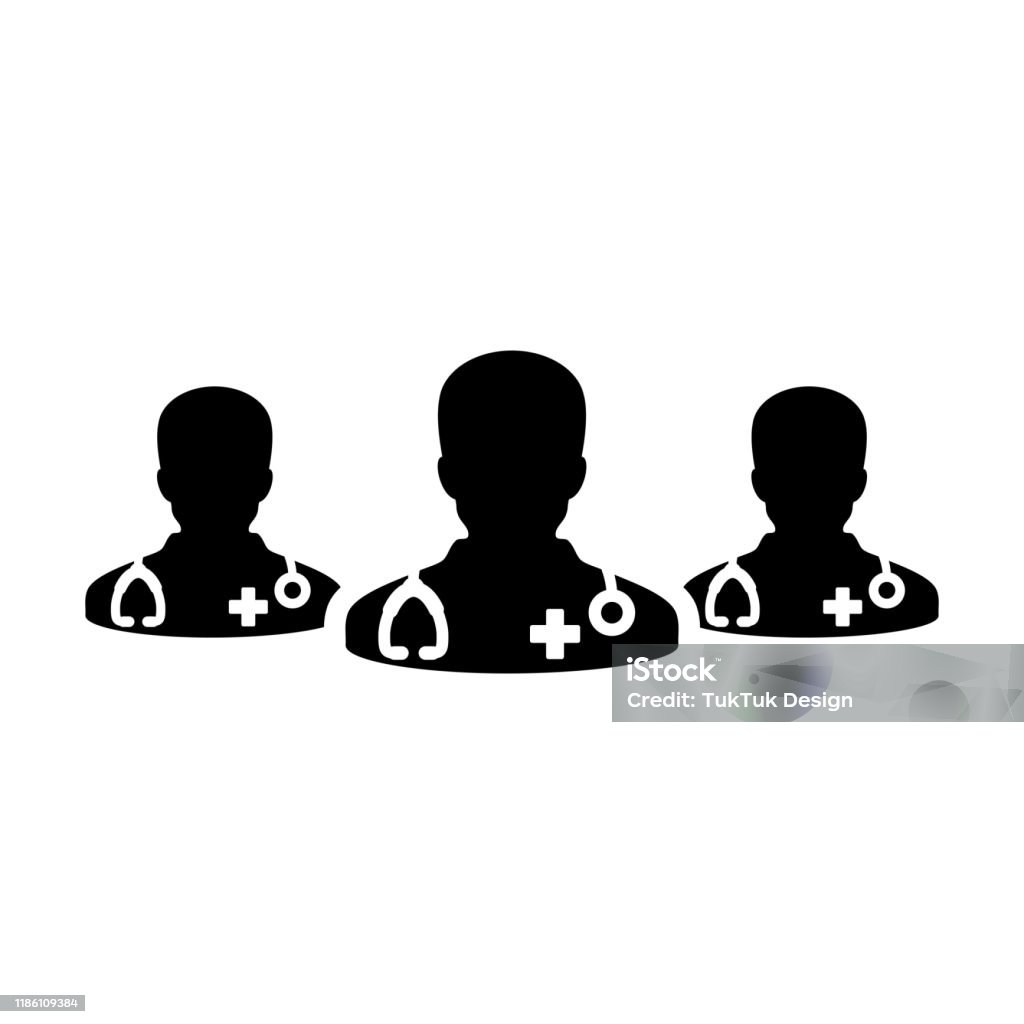 Healthcare Icon Vector Group Of Male Doctors Person Profile Avatar For