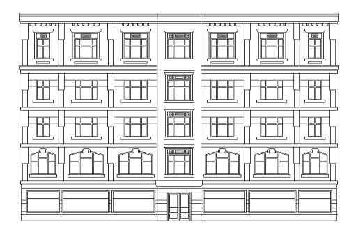 Détail Avant Vue Façade Bâtiment Contour Contour Avec Le Panorama De La