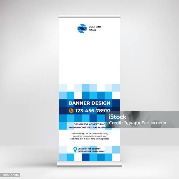 Desain Spanduk Rollup Berdiri Untuk Iklan Konferensi Seminar Template