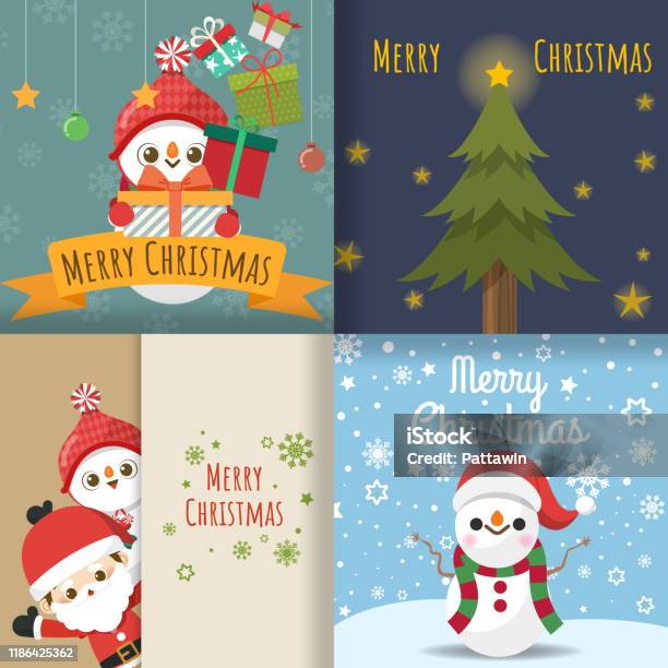 Selamat Natal Dengan Seperangkat Kartu Ucapan Karakter Kartun Lucu