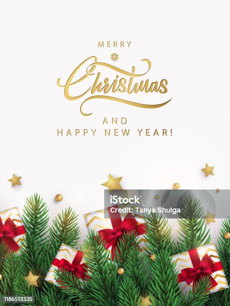 Desain Selamat Natal Dan Tahun Baru Untuk Kartu Ucapan Poster Atau