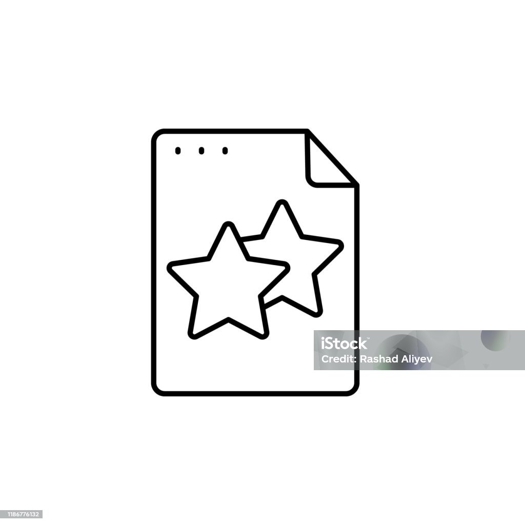 Fichier Document Icône Des Étoiles Ligne Simple Découpe Vecteur Dicônes