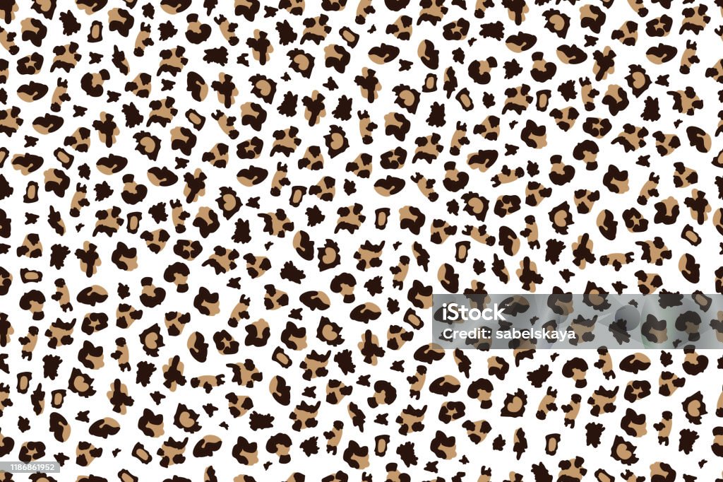 Ilustración De Leopardo Blanco Imprimir Patrón Sin Costuras Con Manchas