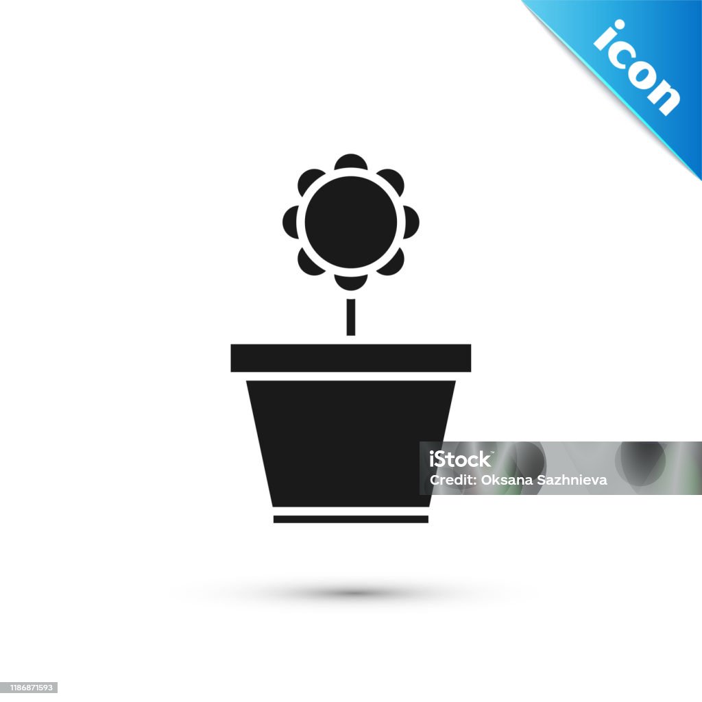 Vetores De Flor Preta No Ícone Do Potenciômetro Isolado No Fundo Branco