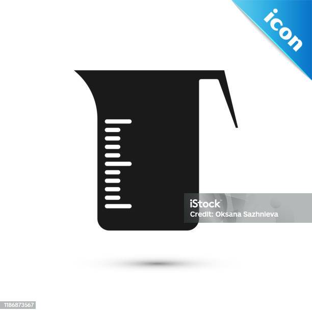 Tasse De Mesure Noire Pour Mesurer Licône Sèche Et Liquide Daliment