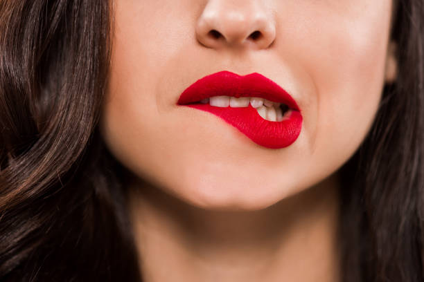 Auf Die Lippe Beissen Bilder Und Stockfotos Istock